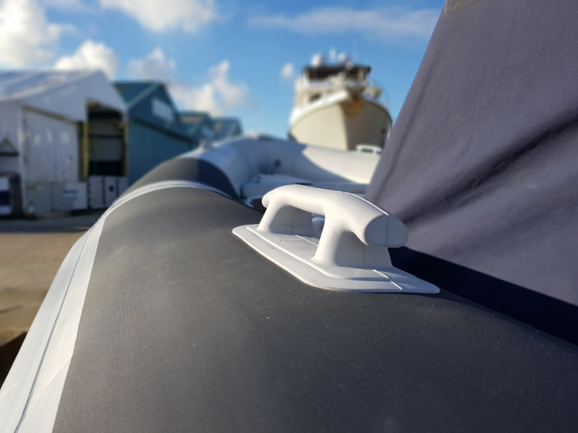 Ballistic Rib retube with black fabric impression wear patches - Rib ...