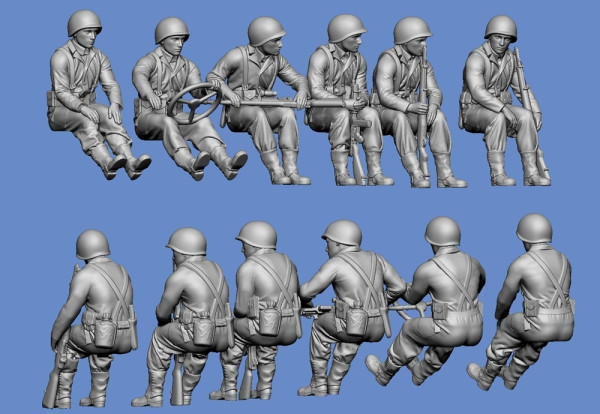 US Infantry For Dodge Truck Germania 242, Resin 1/87 Printed Figures ...