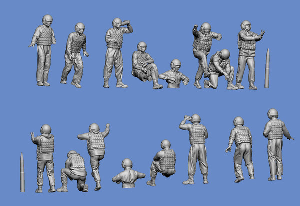 M1 Abrams Tank Crew Germania 3157, Resin 1/87 Scale 3D Printed Figures ...