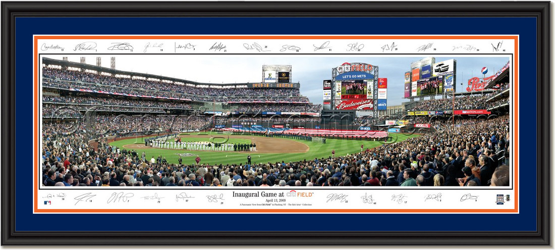 New York Mets Citi Field Inaugural Game Framed Poster with Signatures ...