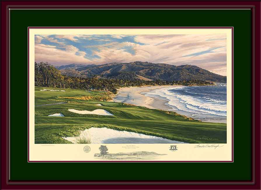 Pebble Beach 9th Hole Framed Limited Edition Print