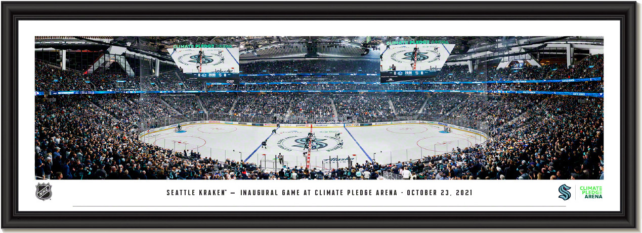 Seattle Kraken Inaugural Game Climate Pledge Arena Framed Print