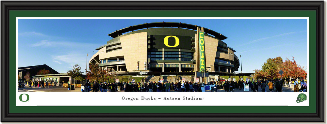 Oregon Ducks Autzen Stadium Exterior Framed Panoramic Picture