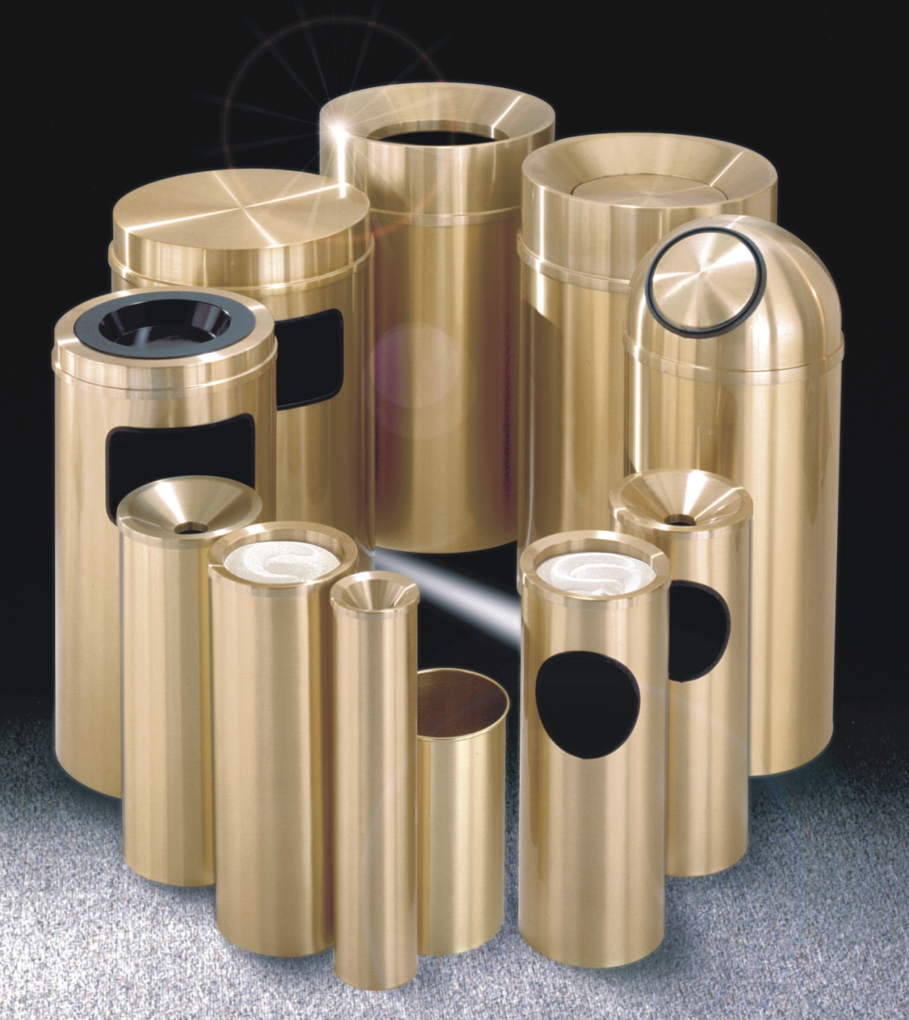 Brass Garbage Can - Brass Waste Receptacle - Metal Trash Container