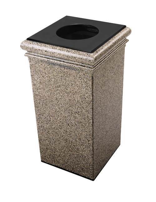 30 Gallon StoneTec Concrete Fiberglass Decorative Trash Can 722117