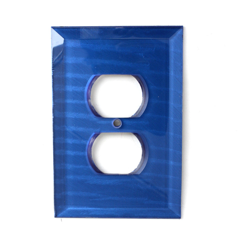 Lapis Glass Single Duplex Outlet Cover - Susan Goldstick