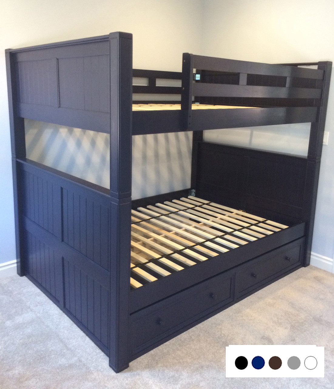 Wood queen over queen bunk bed store
