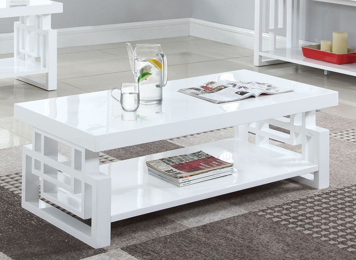 White gloss and glass coffee table store
