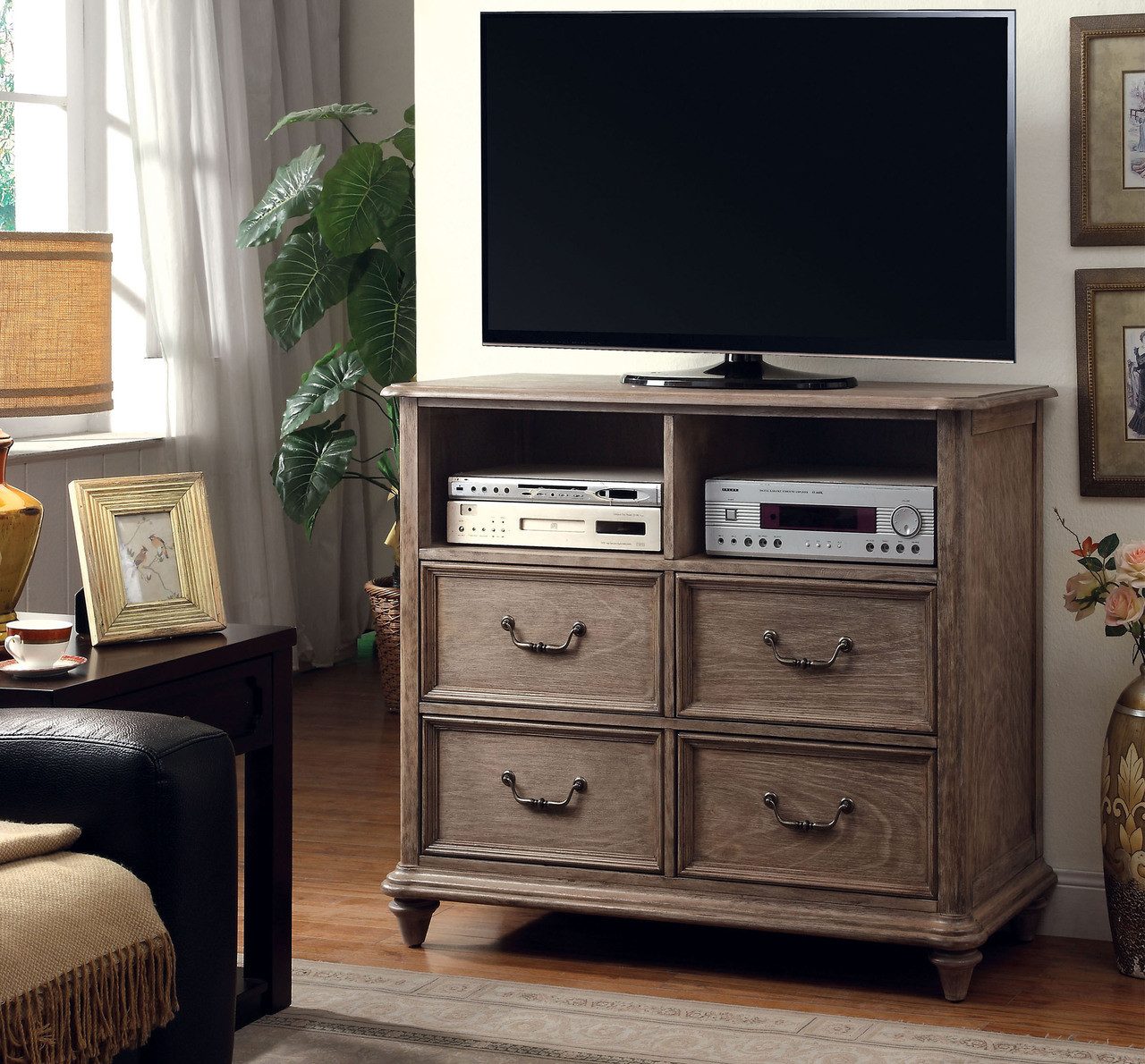 Rustic Natural Tone Media Chest - Orange County Furniture
