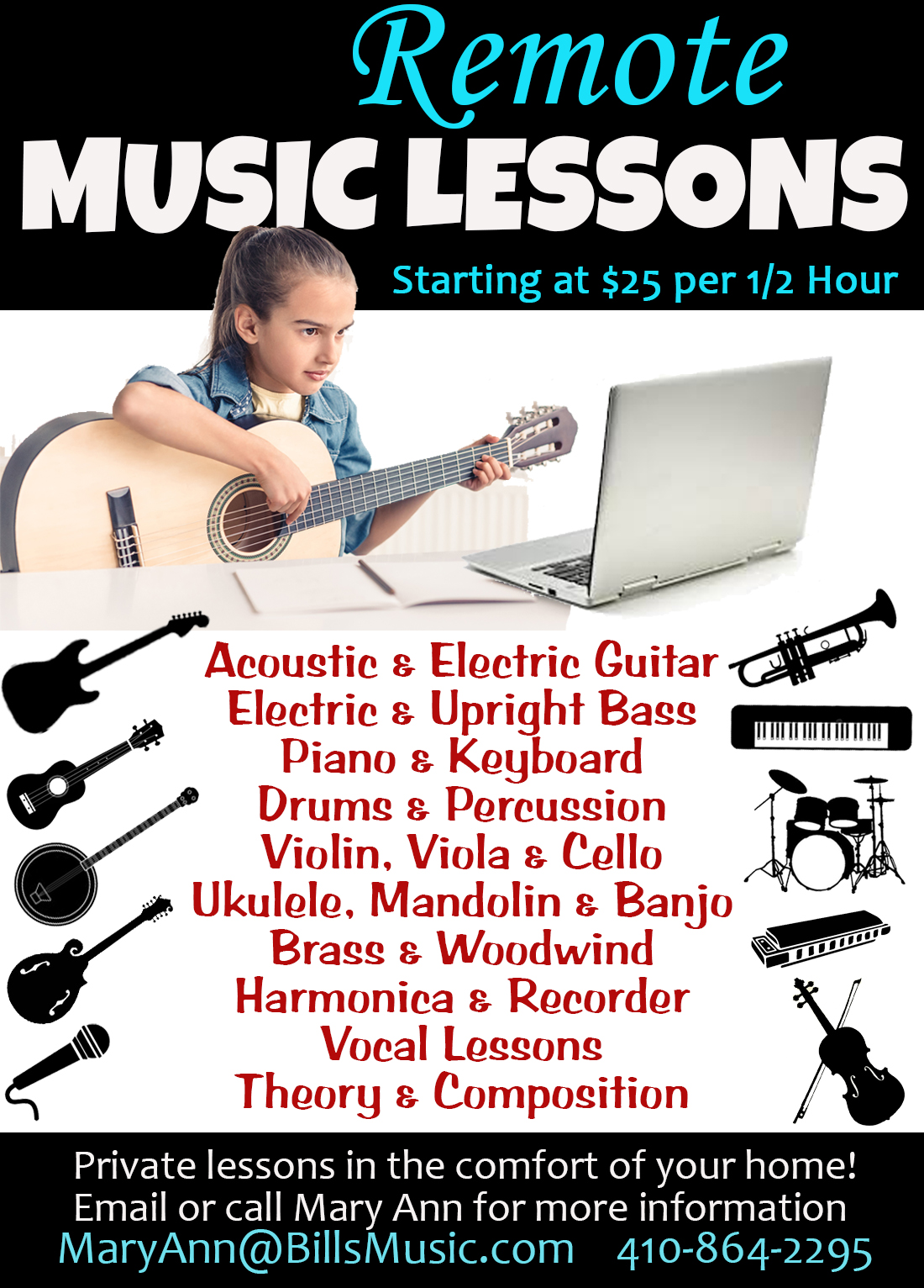 Bill's Music | Music lessons | Instrument repair | Catonsville, MD