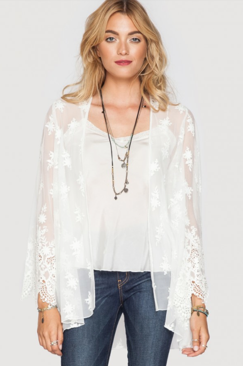 4 Love and Liberty Embroidered Jacket Antique White | Shop Boutique Flirt