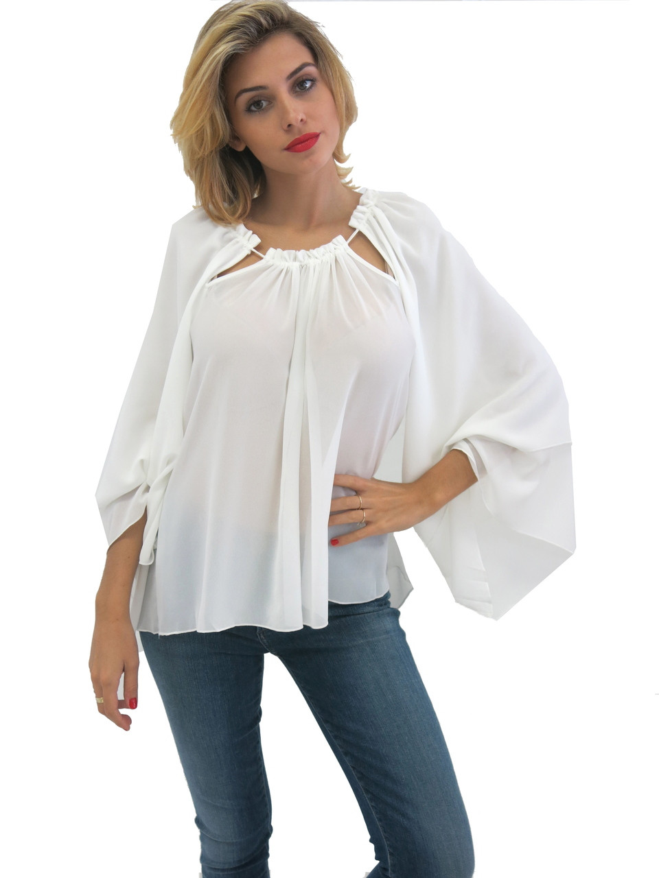 Elan Blouse Ivory | Shop Boutique Flirt
