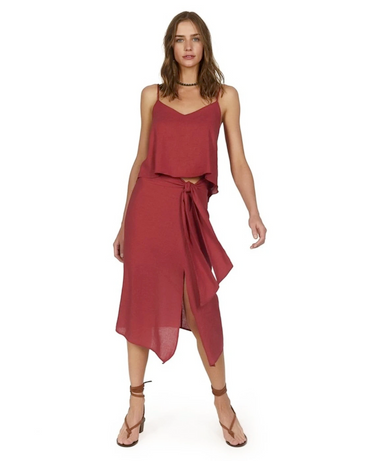 Vix Swimwear Divino Linen Solid Ana Skirt | Shop Boutique Flirt