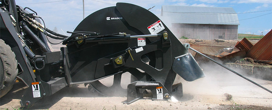 Bradco Rock Saw and Concrete Saw Attachment: Skid Steer Spotlight ...