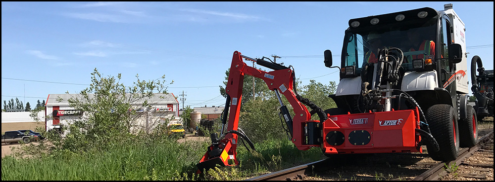 Railroad Clearing with the Eterra Raptor Boom Mower Attachment and ...