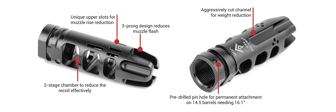 VG6 Precision EPSILON 7.62 Muzzle Brake | Best Deal and Fast Shipping