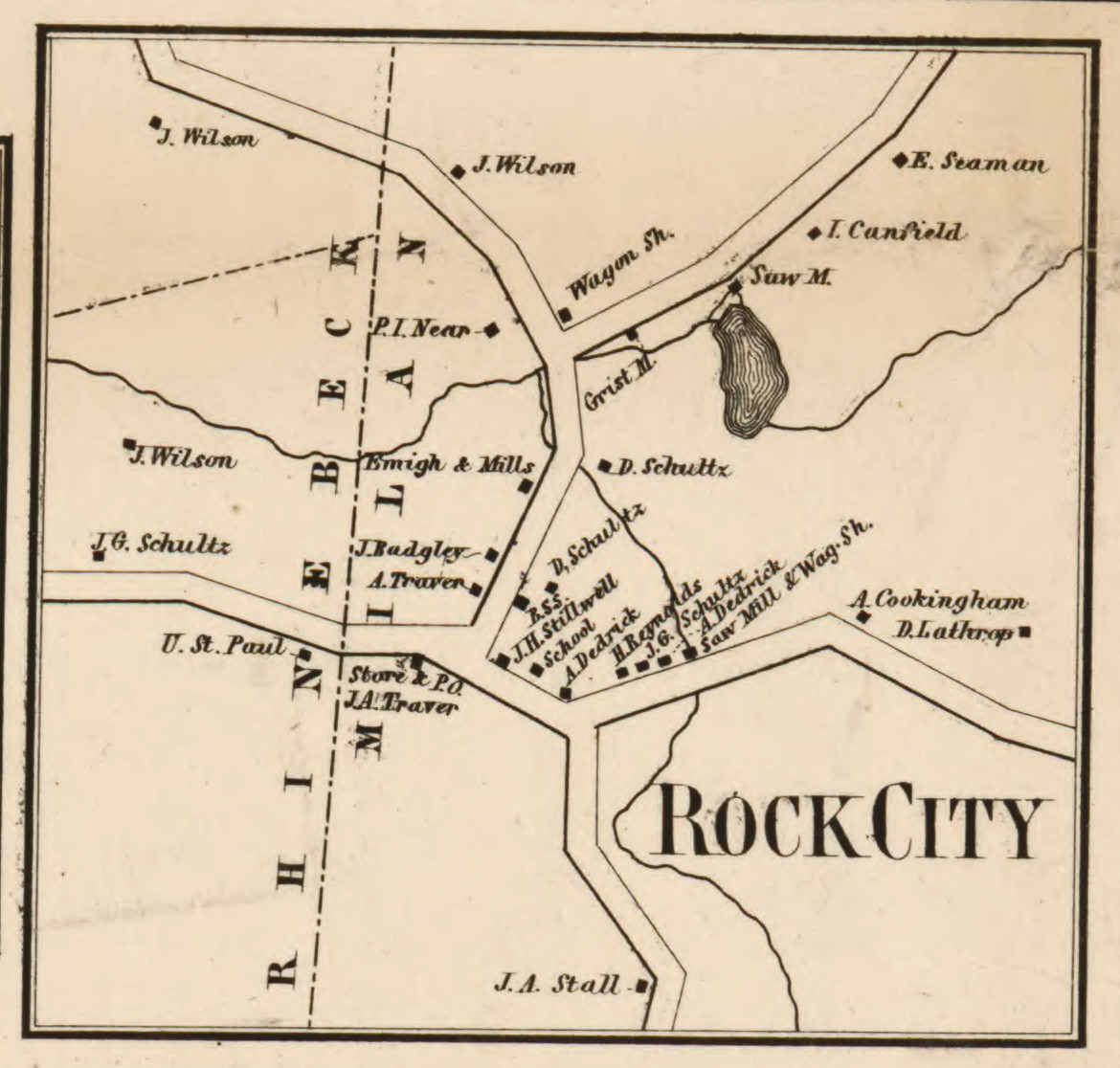 Rock City, New York 1858 Old Town Map Custom Print - Dutchess Co. - OLD ...