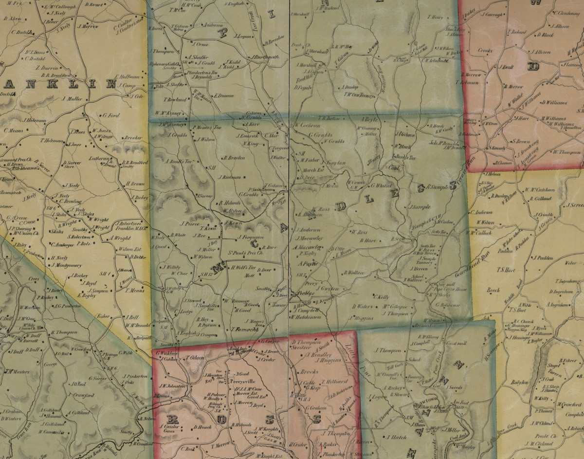 McCandless Township, Pennsylvania 1851 Old Town Map Custom Print ...