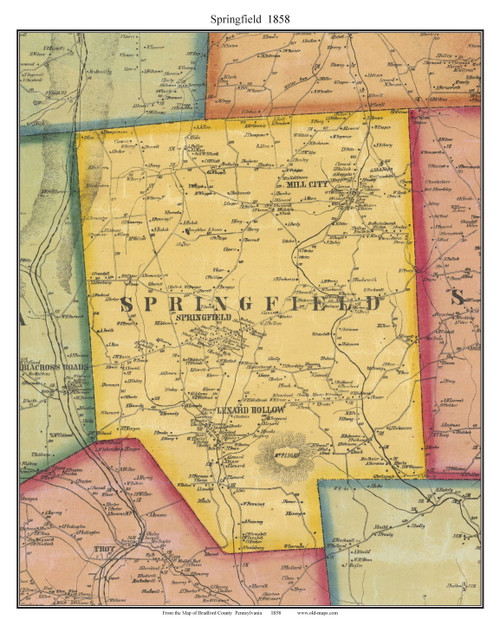 Springfield Township, Pennsylvania 1858 Old Town Map Custom Print ...