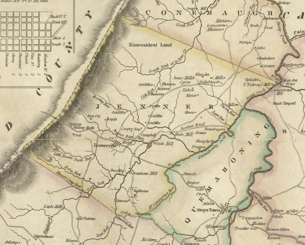 Jenner Township, Pennsylvania 1830 Old Town Map Custom Print - Somerset ...