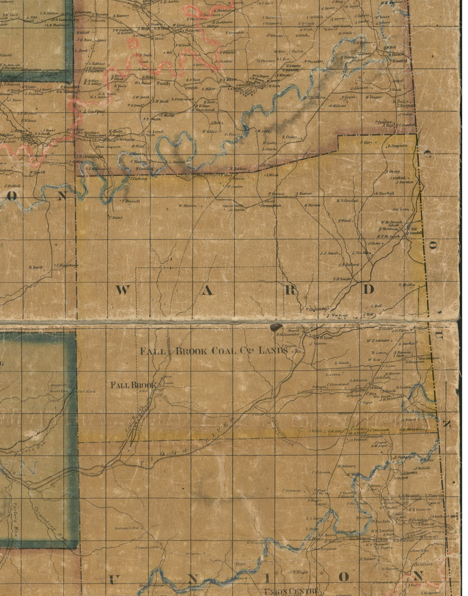 Ward Township, Pennsylvania 1862 Old Town Map Custom Print - Tioga Co ...