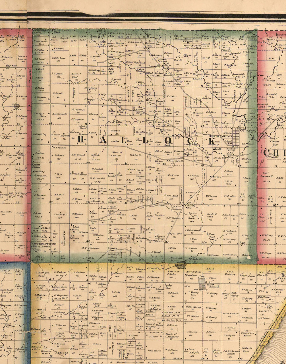 Hallcock, Illinois 1861 Old Town Map Custom Print - Peoria Co. - OLD MAPS