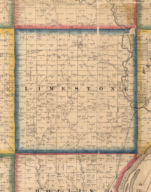 Limestone, Illinois 1861 Old Town Map Custom Print - Peoria Co. - OLD MAPS