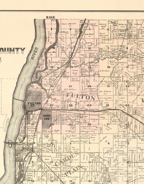 Fulton, Illinois 1896 Old Town Map Custom Print - Whiteside Co. - OLD MAPS
