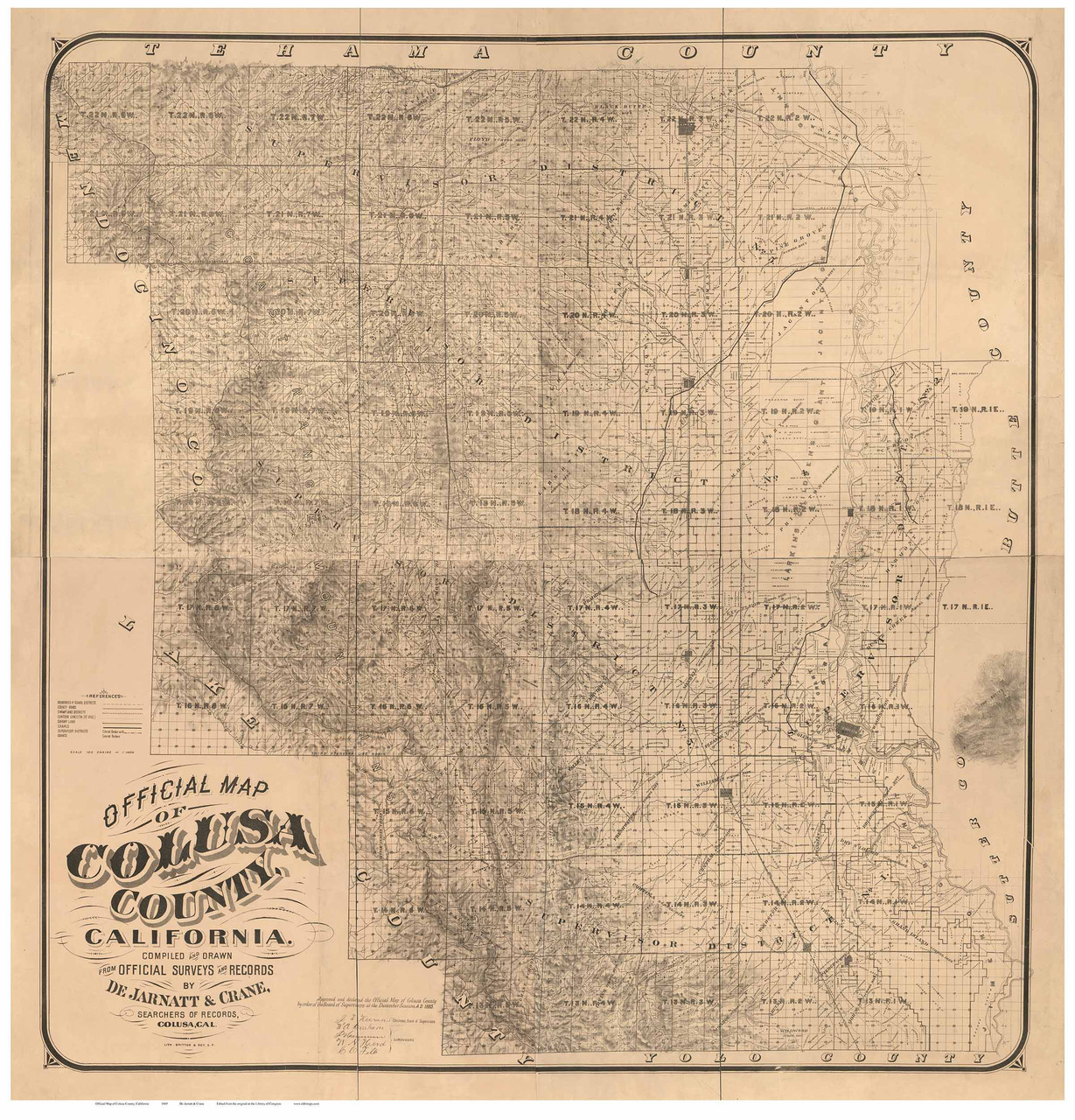 Colusa County California 1885 - Old Map Reprint - OLD MAPS