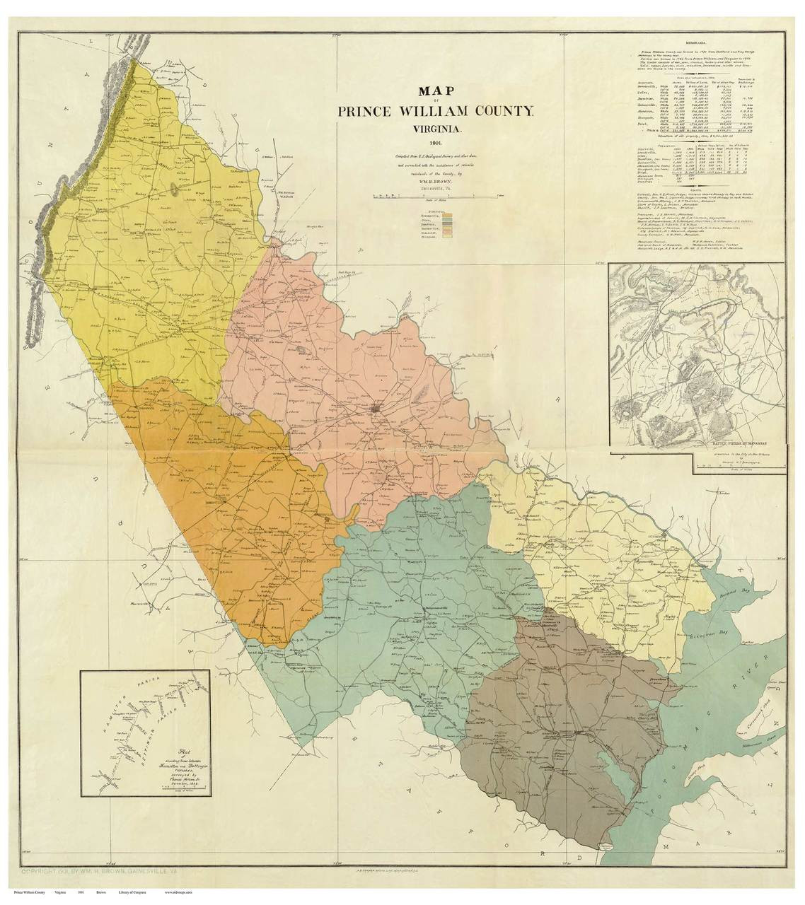 Prince William County Virginia 1901 - Old Map Reprint - OLD MAPS