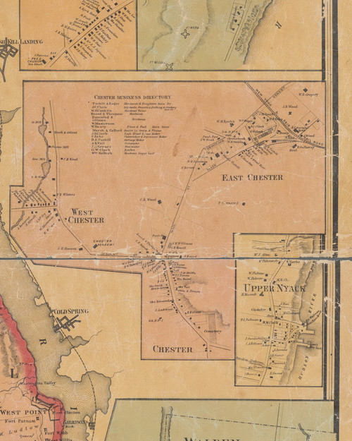 Chester Village, New York 1859 Old Town Map Custom Print with Homeowner ...