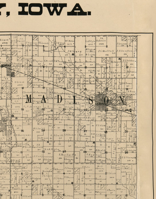 Madison, Iowa 1900 Old Town Map Custom Print - Buchanan Co. - OLD MAPS