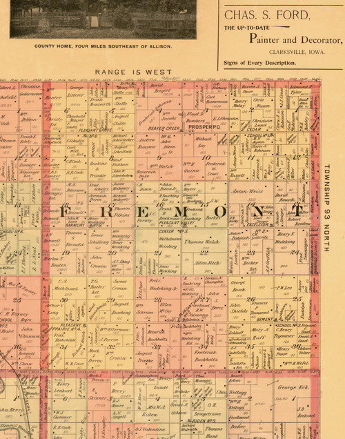 Fremont, Iowa 1897 Old Town Map Custom Print - Butler Co. - OLD MAPS