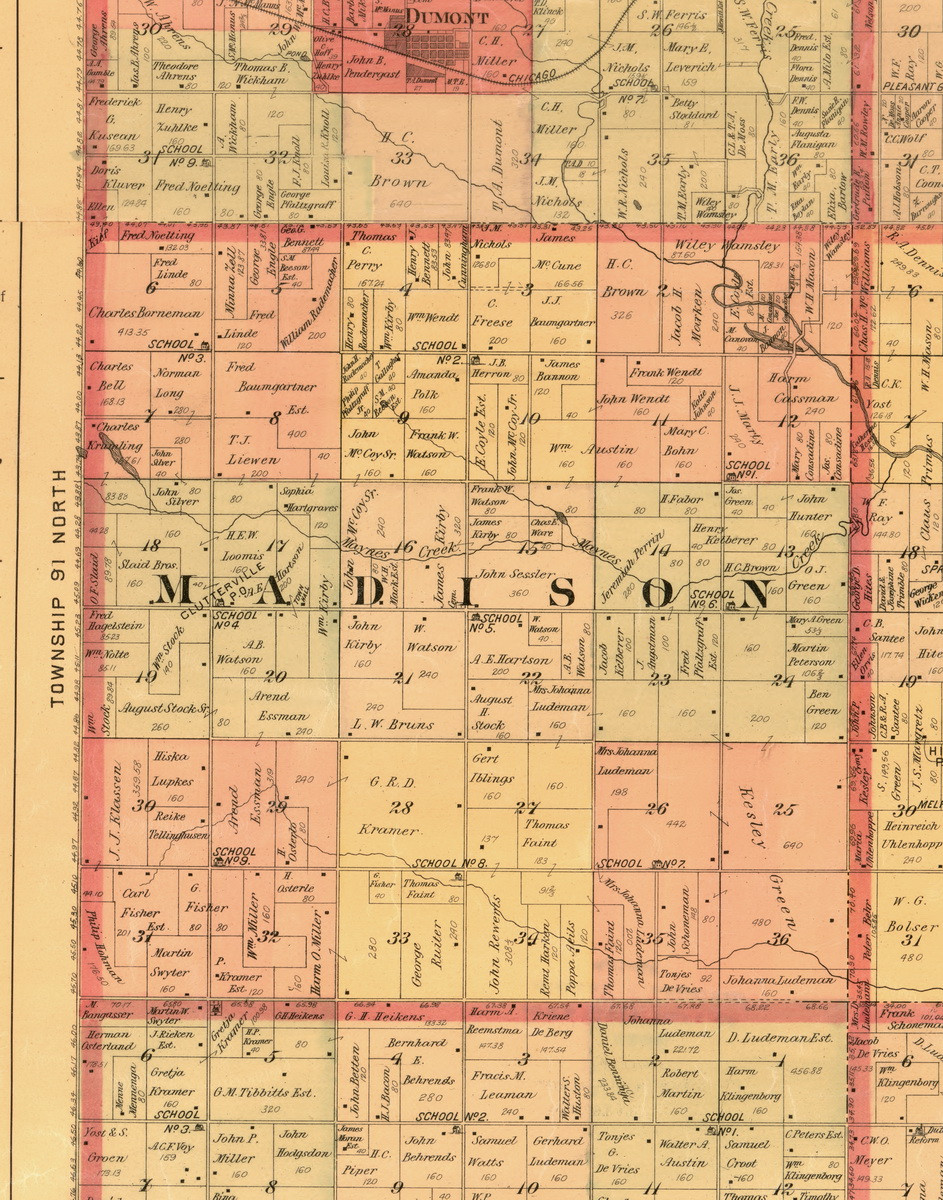 Madison, Iowa 1897 Old Town Map Custom Print - Butler Co. - OLD MAPS