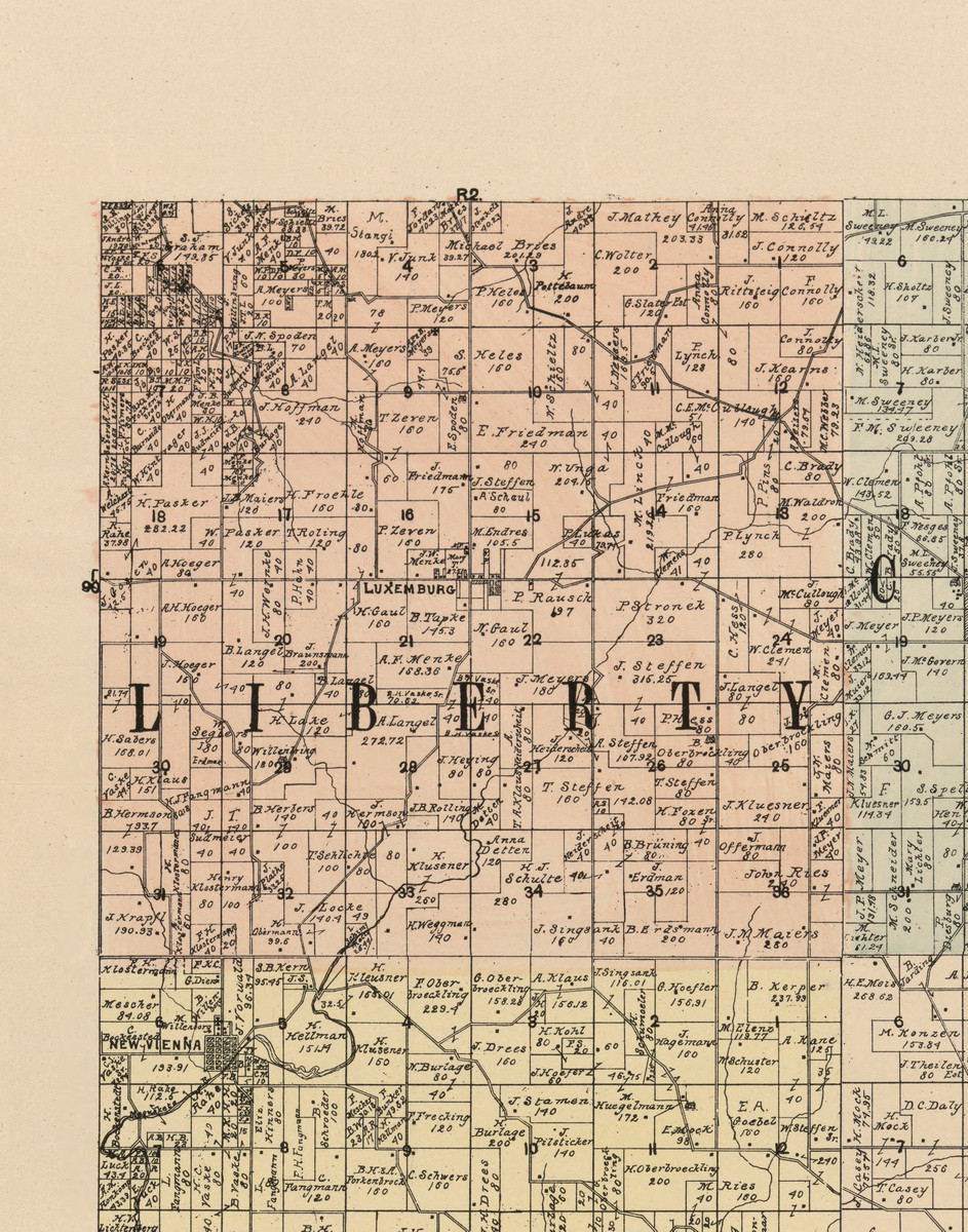 Liberty, Iowa 1900 Old Town Map Custom Print - Dubuque Co. - OLD MAPS