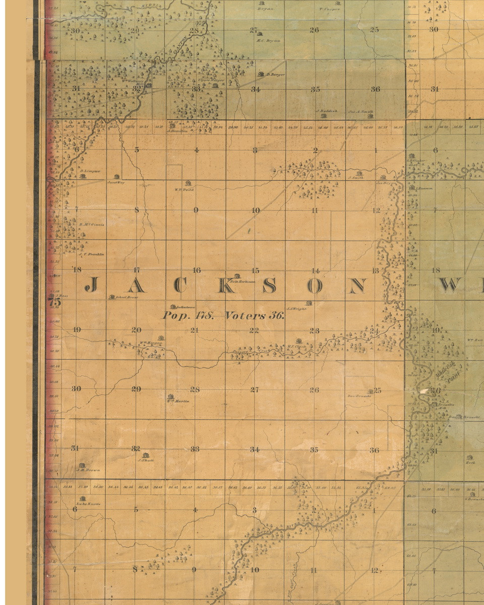 Jackson, Iowa 1859 Old Town Map Custom Print - Warren Co. - OLD MAPS