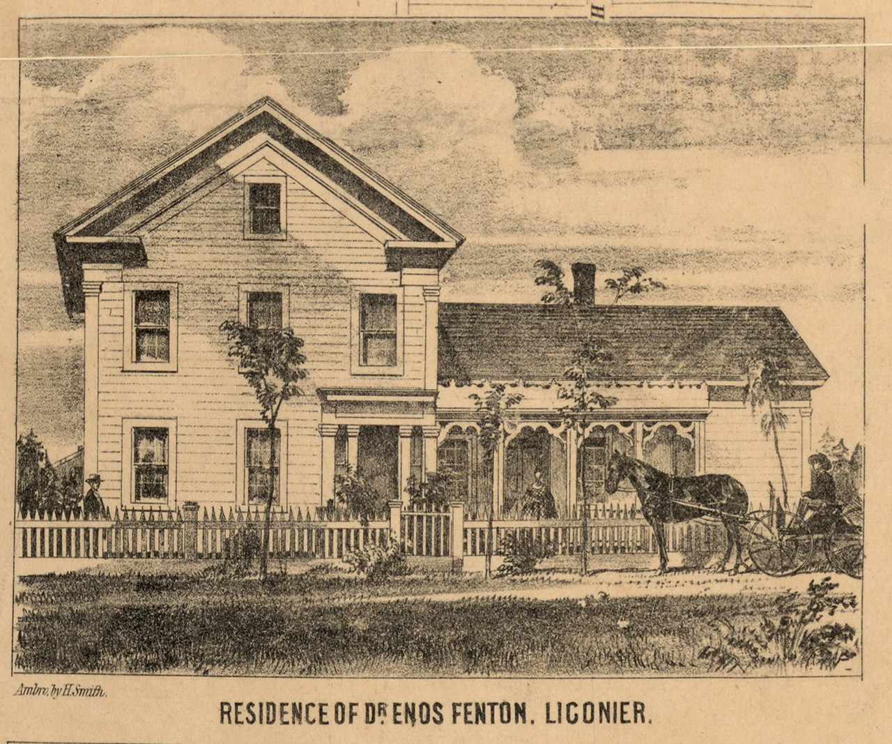 Fenton Residence, Ligonier Village, Perry, Indiana 1860 Old Town Map ...