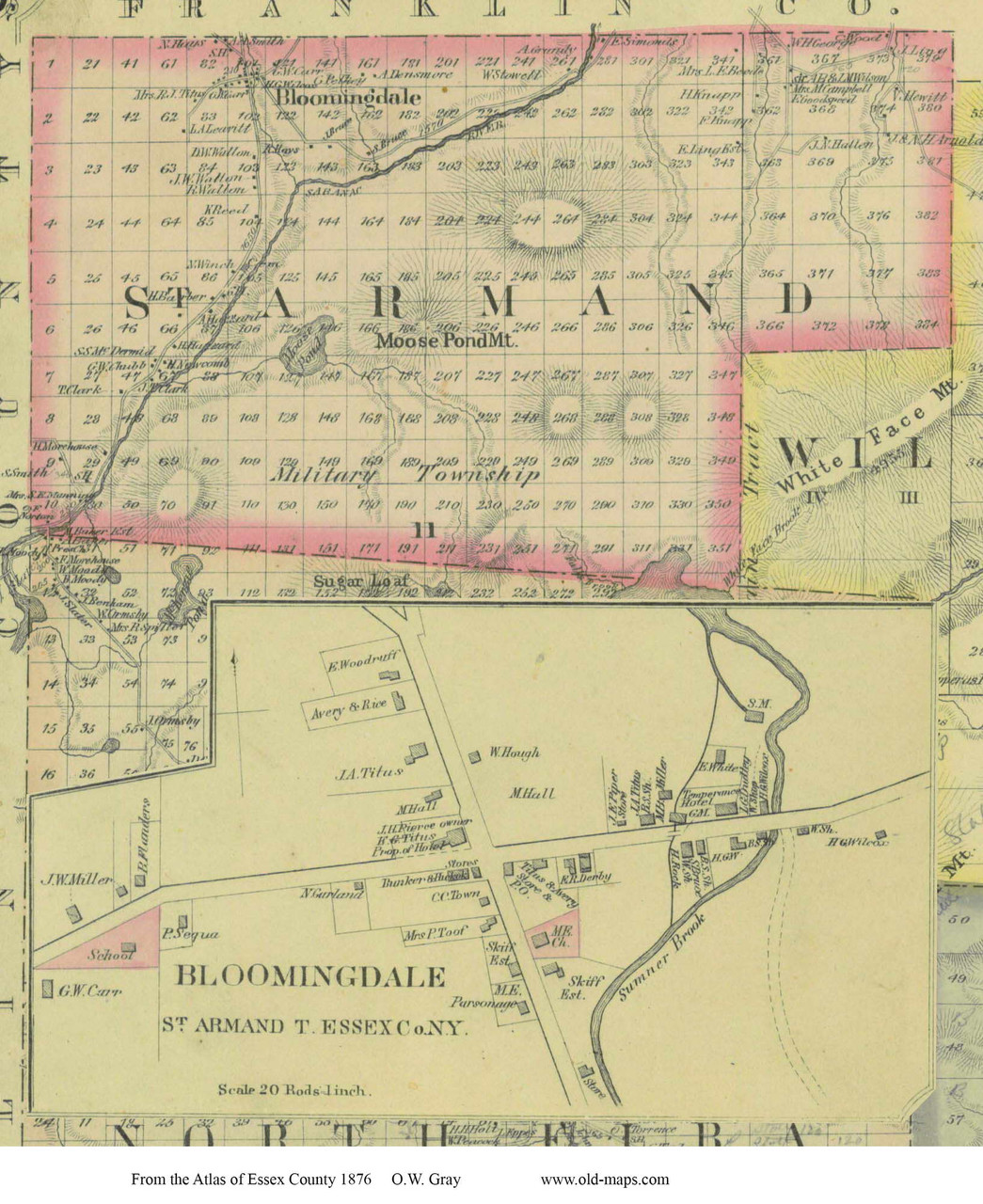 St. Armand, New York 1876 - Old Town Map Reprint - Essex Co. Atlas ...