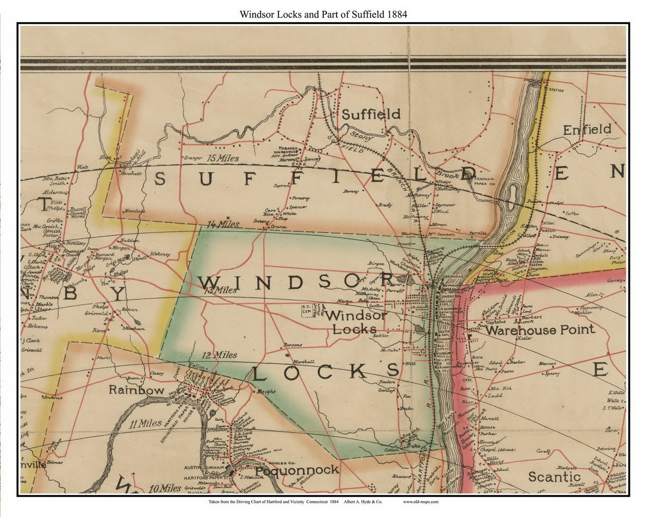 Windsor Locks and part of Suffield, Connecticut 1884 Hartford and ...