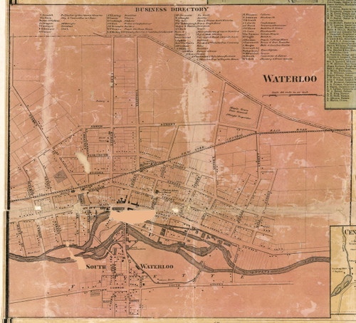 Waterloo Village - Waterloo, Seneca Co. New York 1859 Old Town Map ...