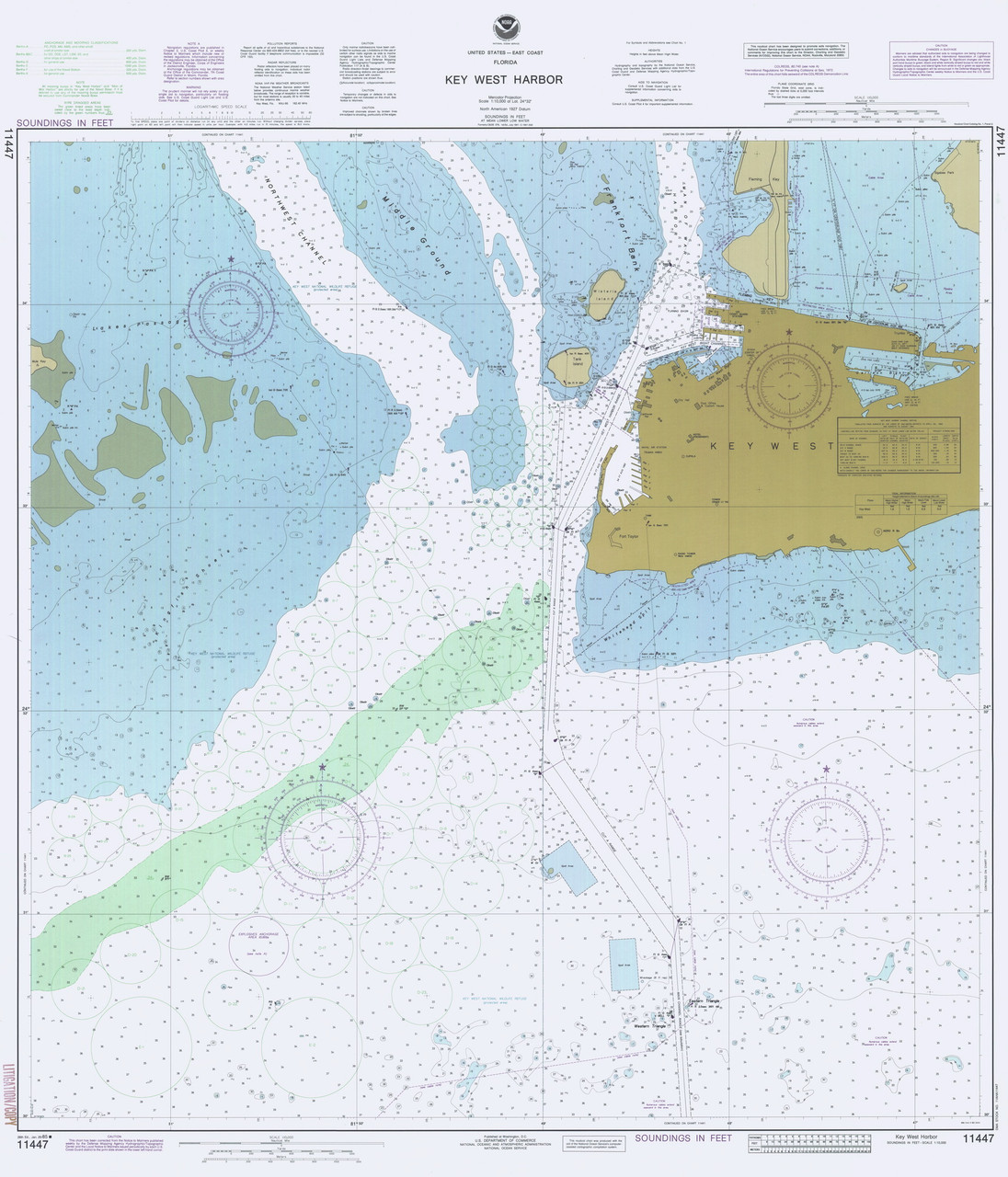 Key West Harbor 1985 - Old Map Nautical Chart AC Harbors 576-11447 ...
