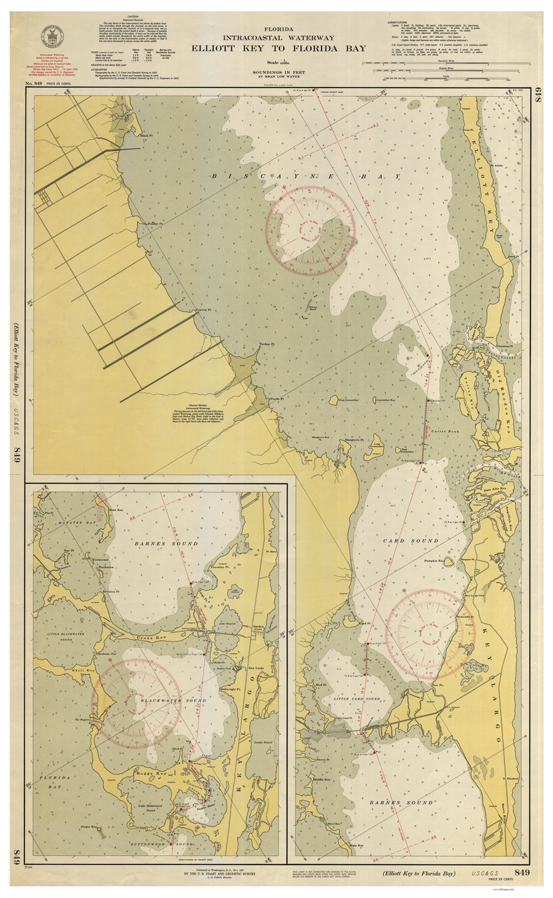 Sands Key to Blackwater Sound 1939A - Old Map Nautical Chart AC Harbors ...