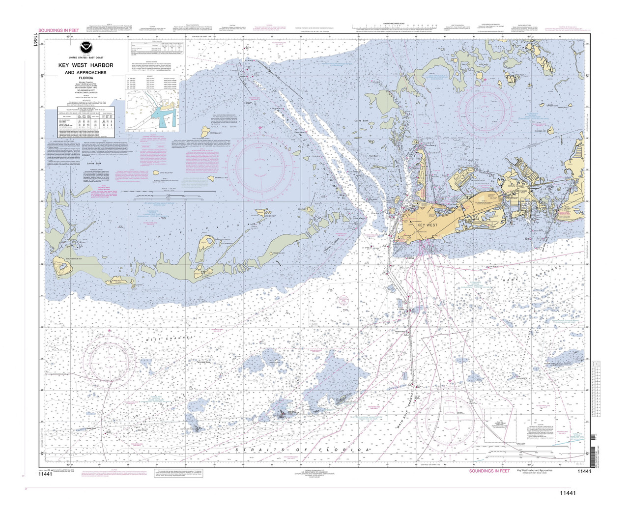 Key West Harbor and Approaches 2006 - Old Map Nautical Chart AC Harbors ...