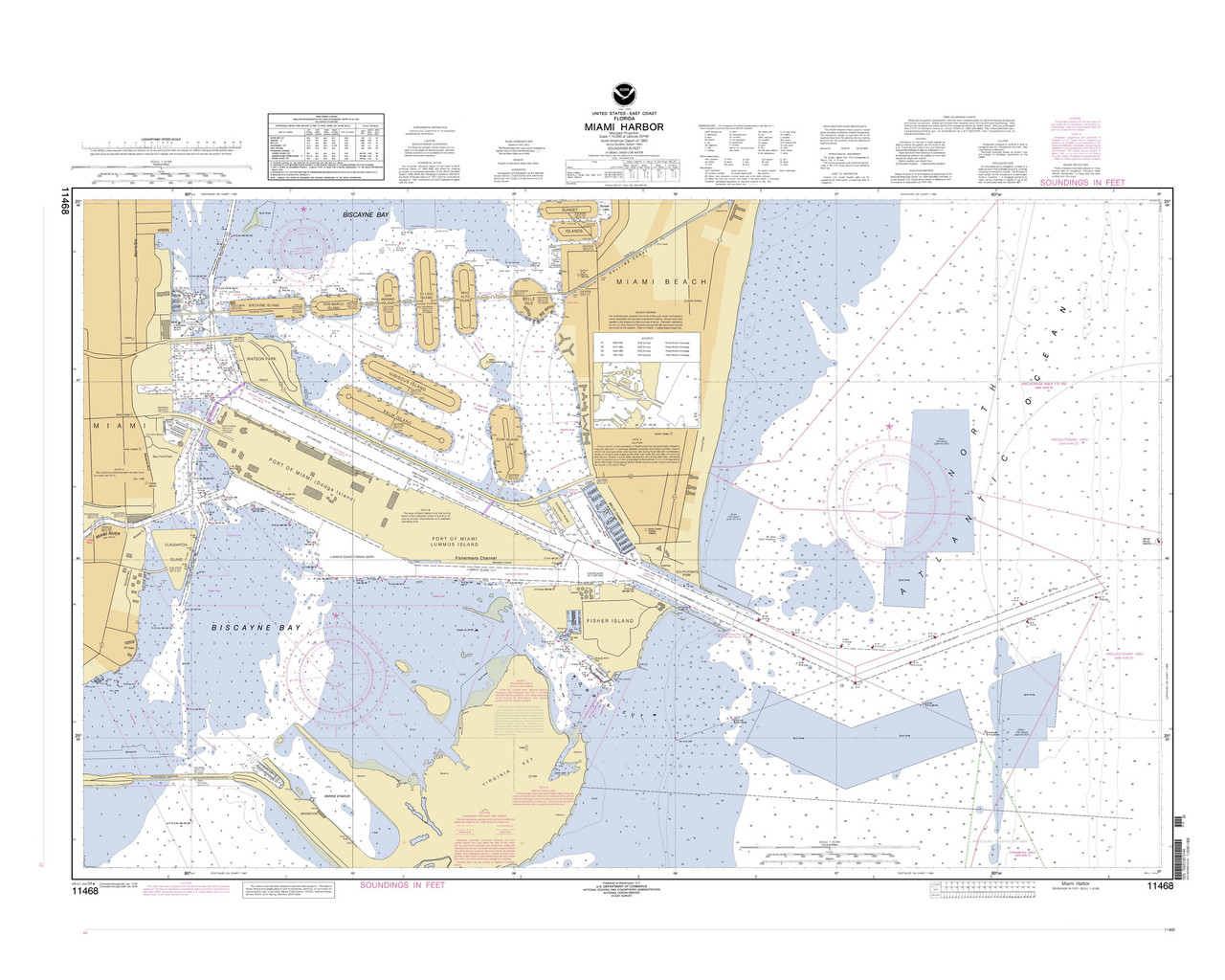 Miami Harbor 2004 - Old Map Nautical Chart AC Harbors 547-11468 ...