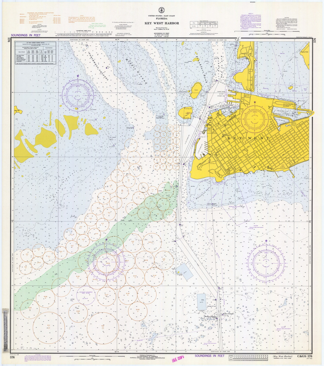 Key West Harbor 1972 - Old Map Nautical Chart AC Harbors 576-11447 ...