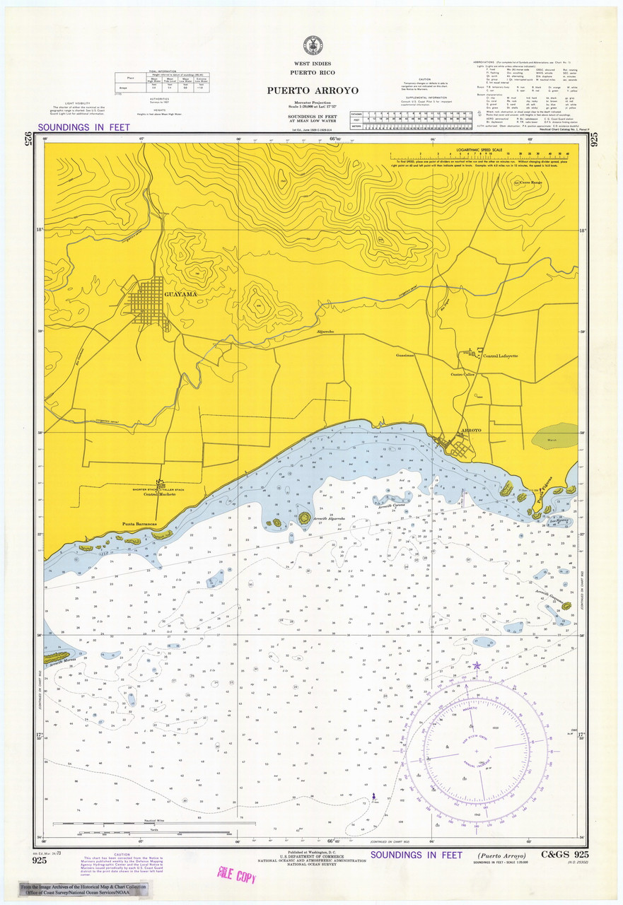 Puerto Arroyo 1973 - Old Map Nautical Chart AC Harbors 925 - Puerto ...