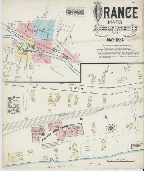 Orange 1884 Old Map Massachusetts Fire Insurance Index Old Maps