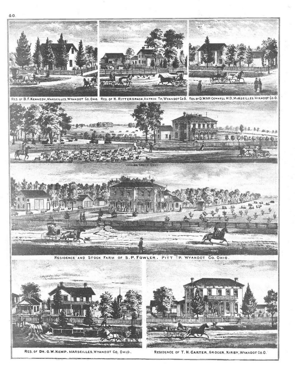 Picture Kennedy, Ohio 1879 - Old Town Map Reprint - Wyandot County ...