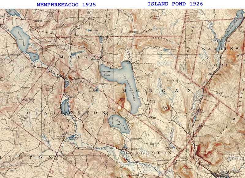 Morgan VT 1925 USGS Old Topo Map - Town Composite Orleans Co. - OLD MAPS