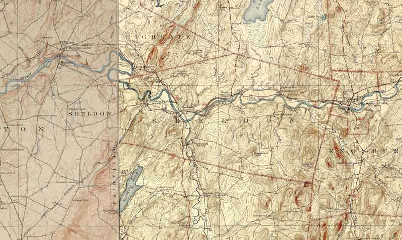 Sheldon VT 1916-1924 USGS Old Topo Map - Town Composite Franklin Co ...